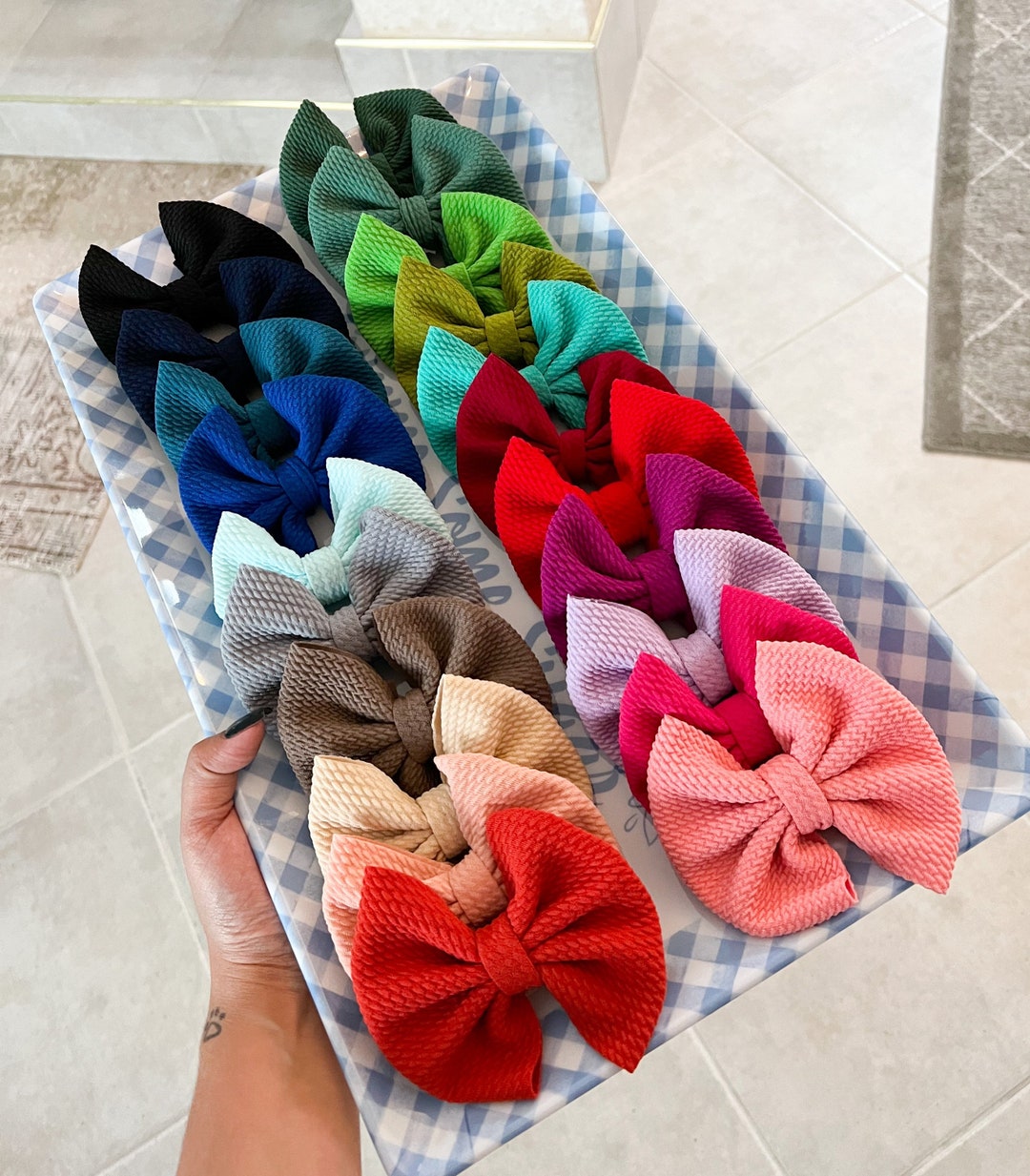 Solid Hair Bow, Solid Fabric Bows, Hair Bow Bundles, Bows on Nylon ...