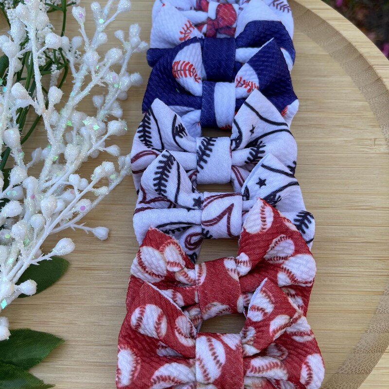 Baseball Hair Bow - Etsy