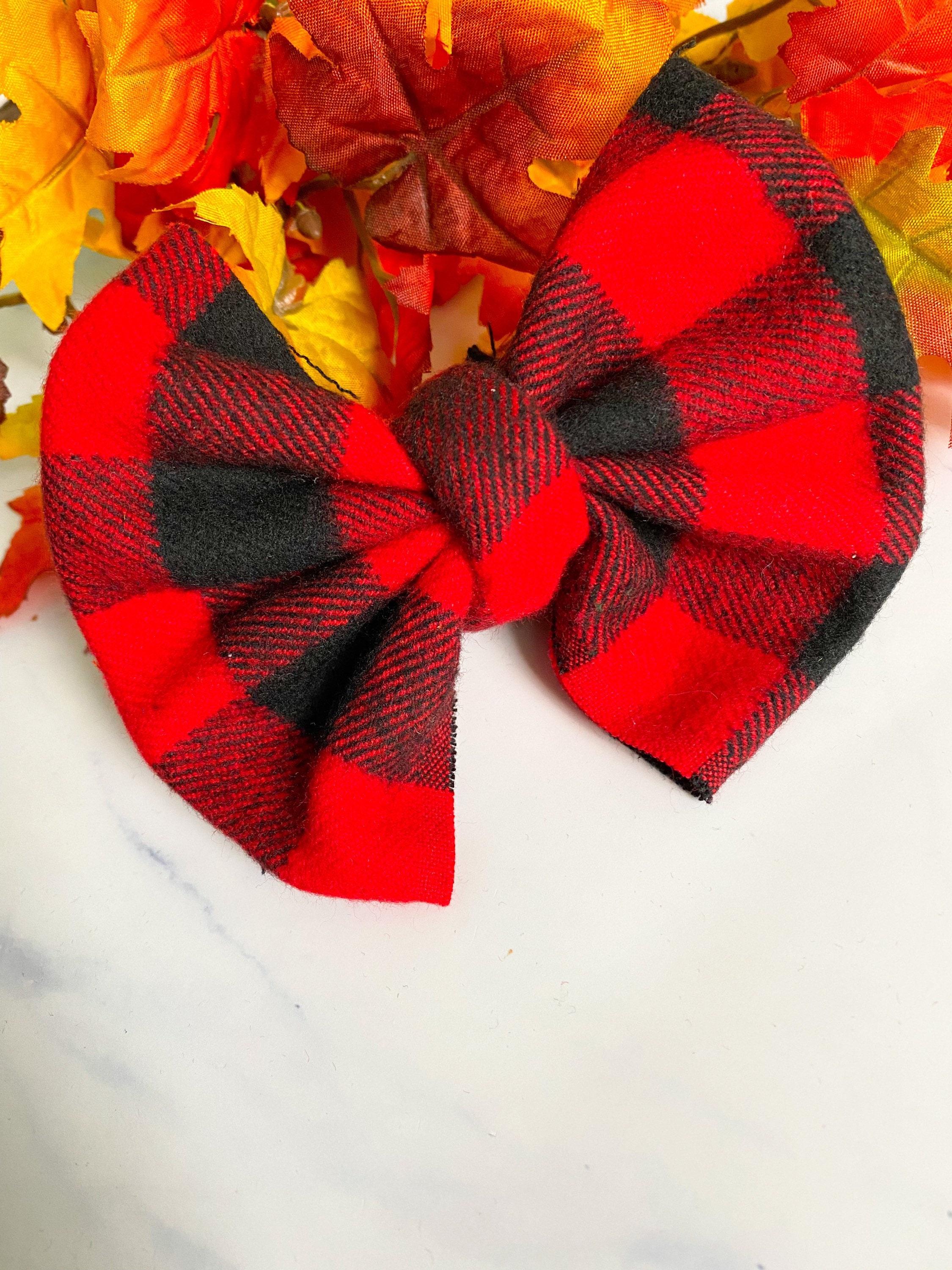 Plaid Hair Bow Plaid Hair Clip Flannel Bows Buffalo Plaid - Etsy