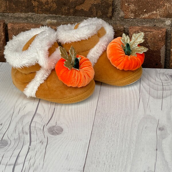 Pumpkin Baby Booties - Etsy
