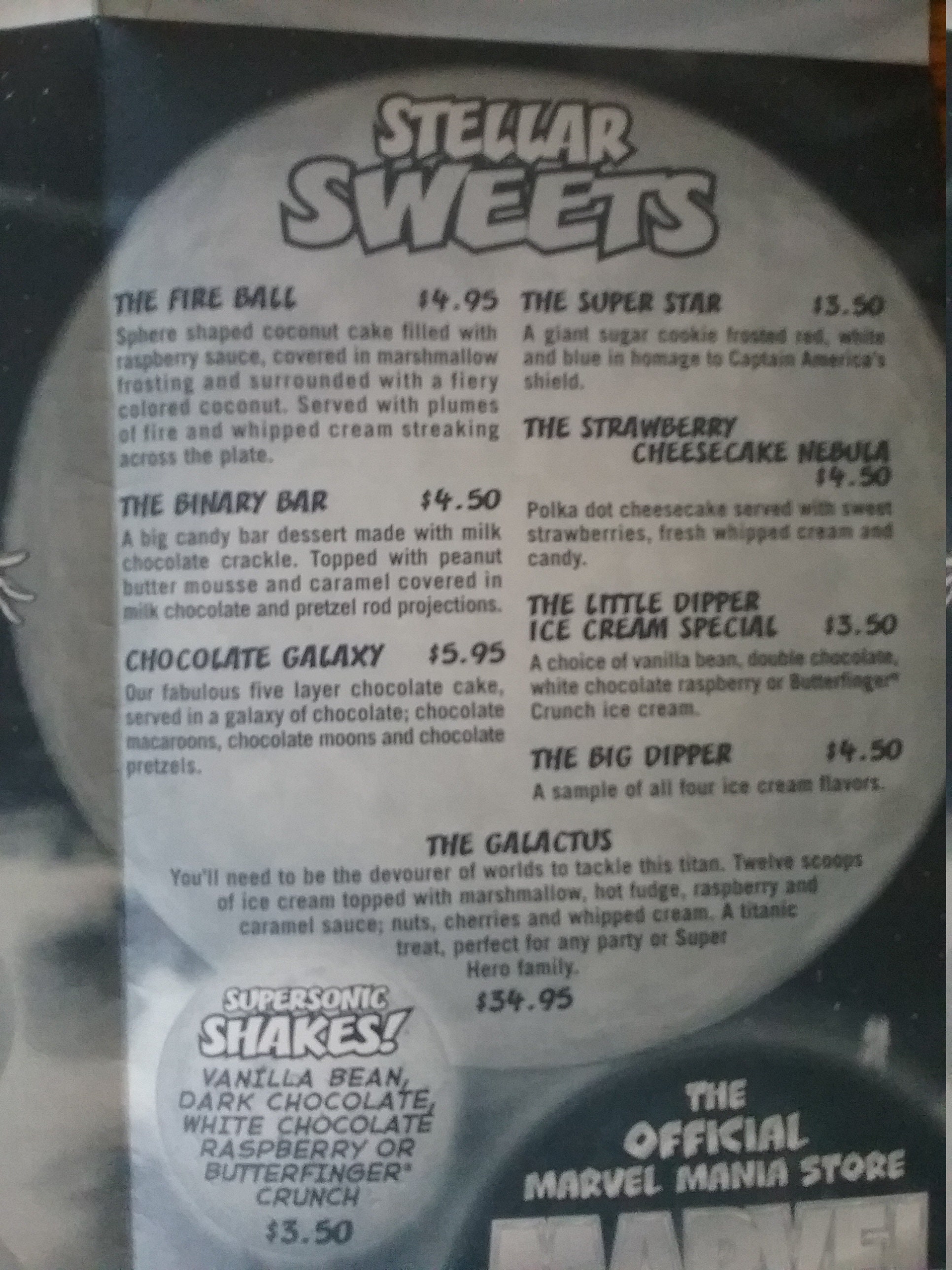 Vintage Marvel Mania Hollywood Restaurant Menu Black and White Stan Lee ...