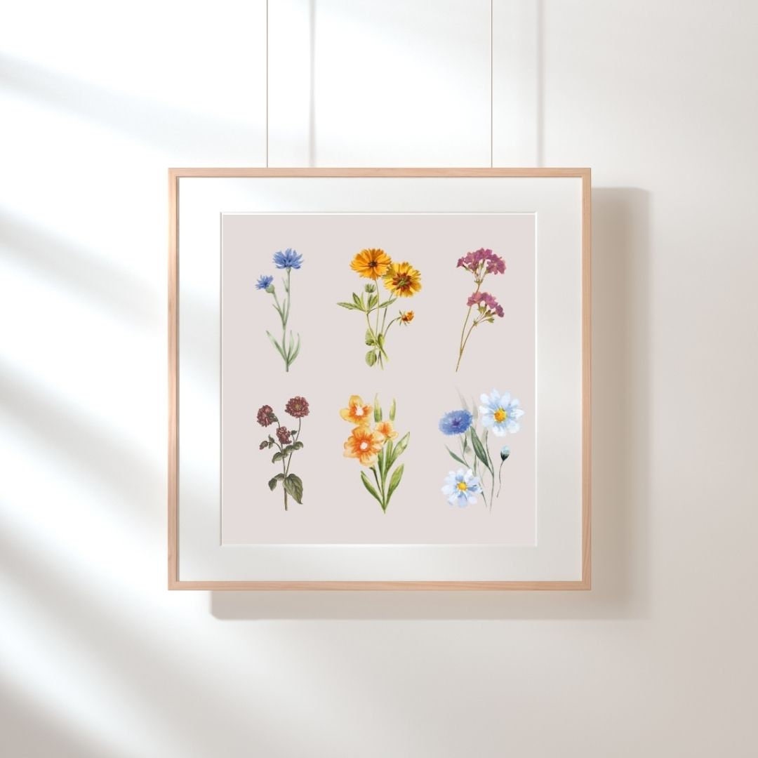 Square Floral Digital Print | Floral Print | Spring Floral Print ...