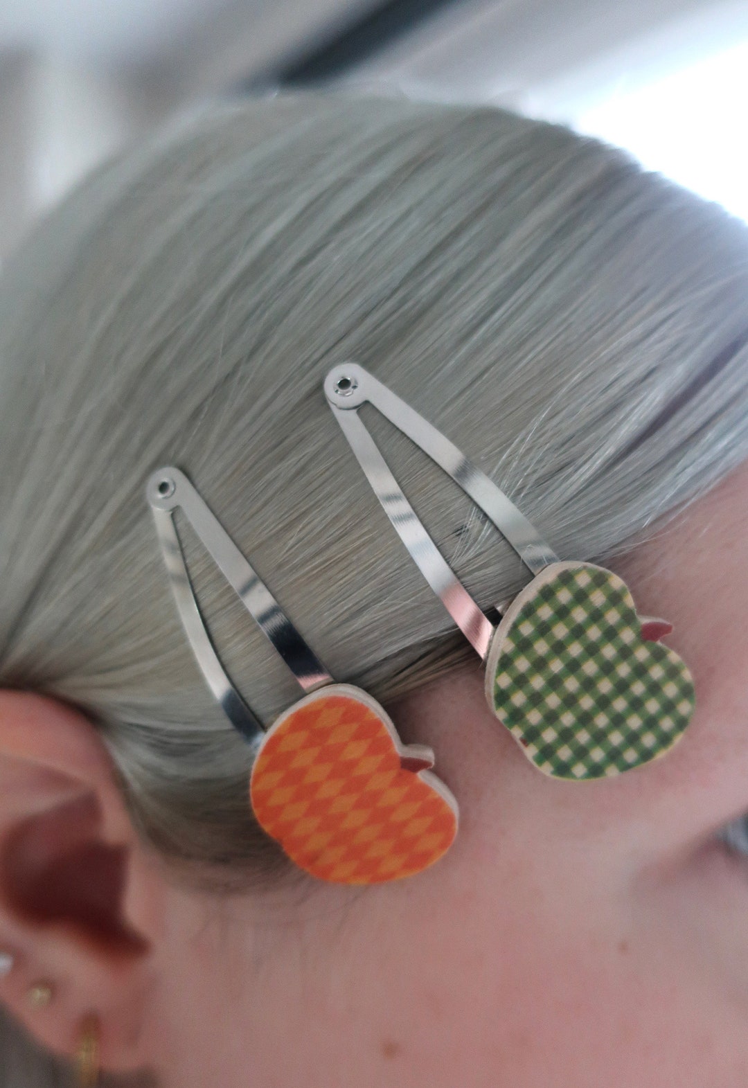 Apple Hair Clips, Fruit Hair Clips, Retro Hair Clips, Retro Apple Hair ...