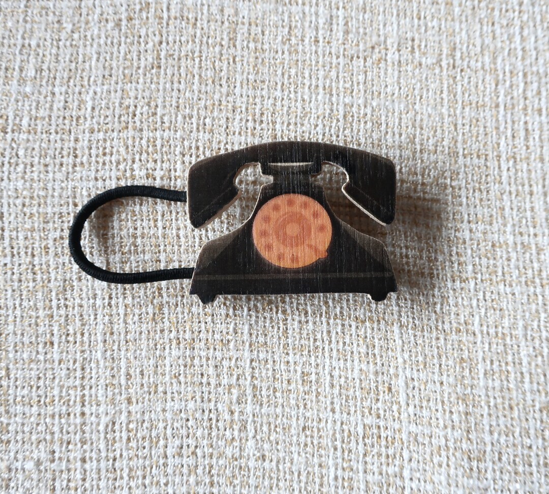 Buy Retro Telephone Brooch, Wood Brooch, Wooden Brooch, Telephone ...