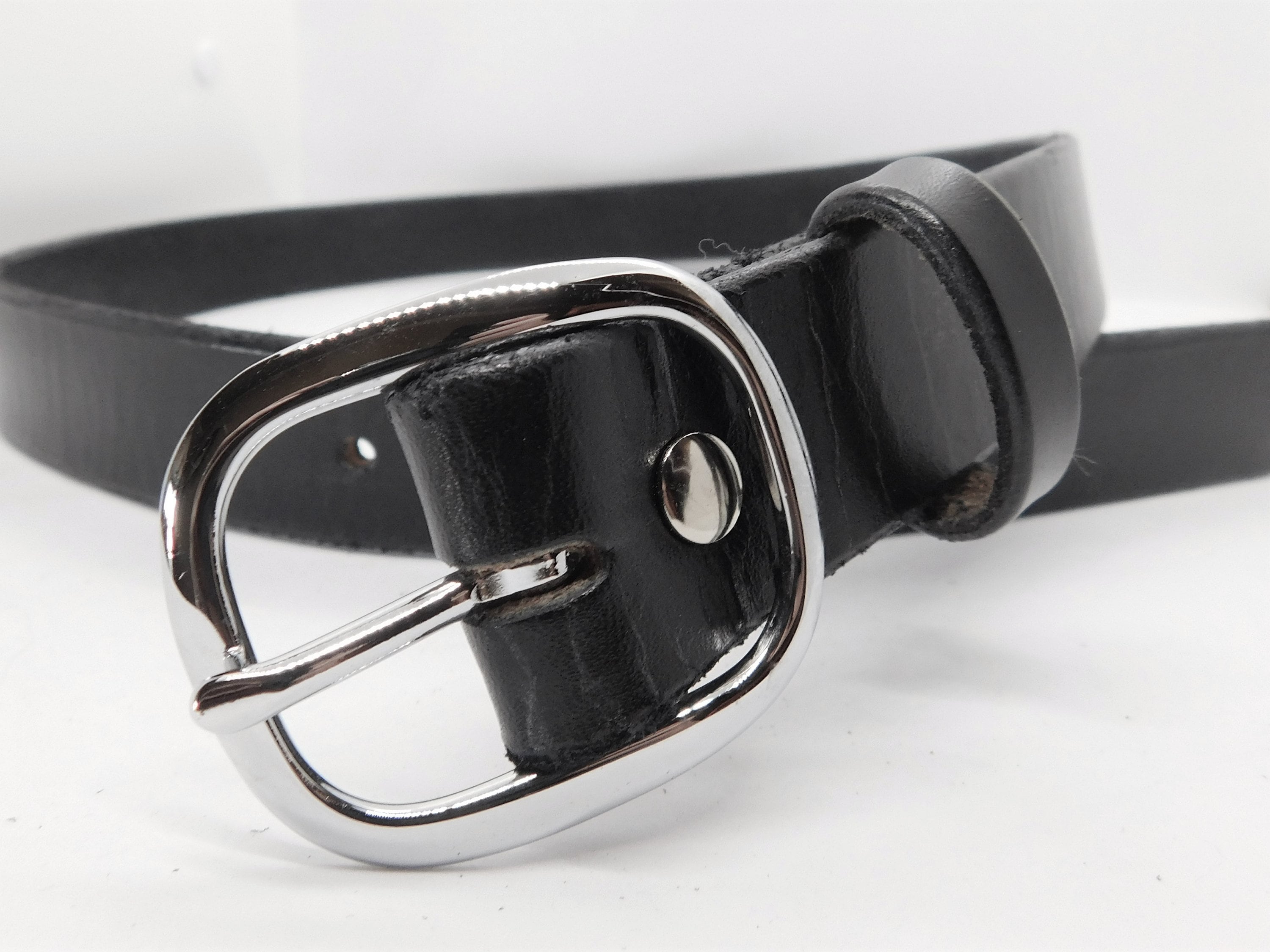 Black Leather Belt 1 1/4 Inch Wide, 10/12 Oz Thickness, Black With ...
