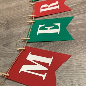 Merry Christmas Banner, Christmas Banner, Christmas Garland, Red and ...