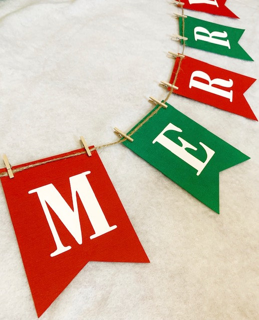 Merry Christmas Banner, Christmas Banner, Christmas Garland, Red and ...