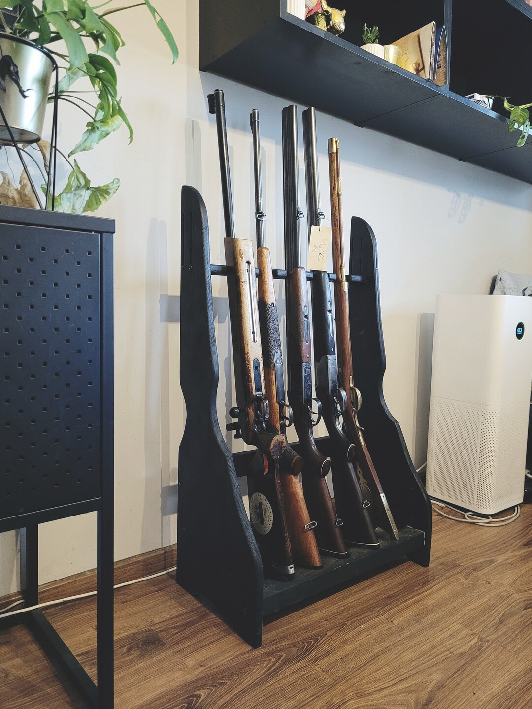 SOLD Wooden Stand Rack Display for Gun Weapon Flintlock Hunting ...