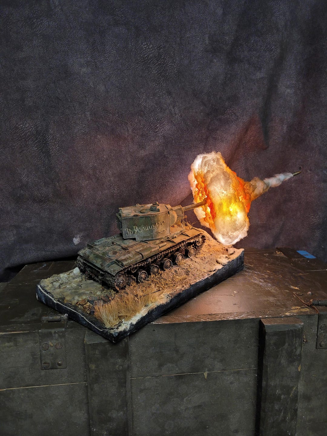 SOLD ||| Diorama Model Explosion Real Simulation Tank Fire Firing ...
