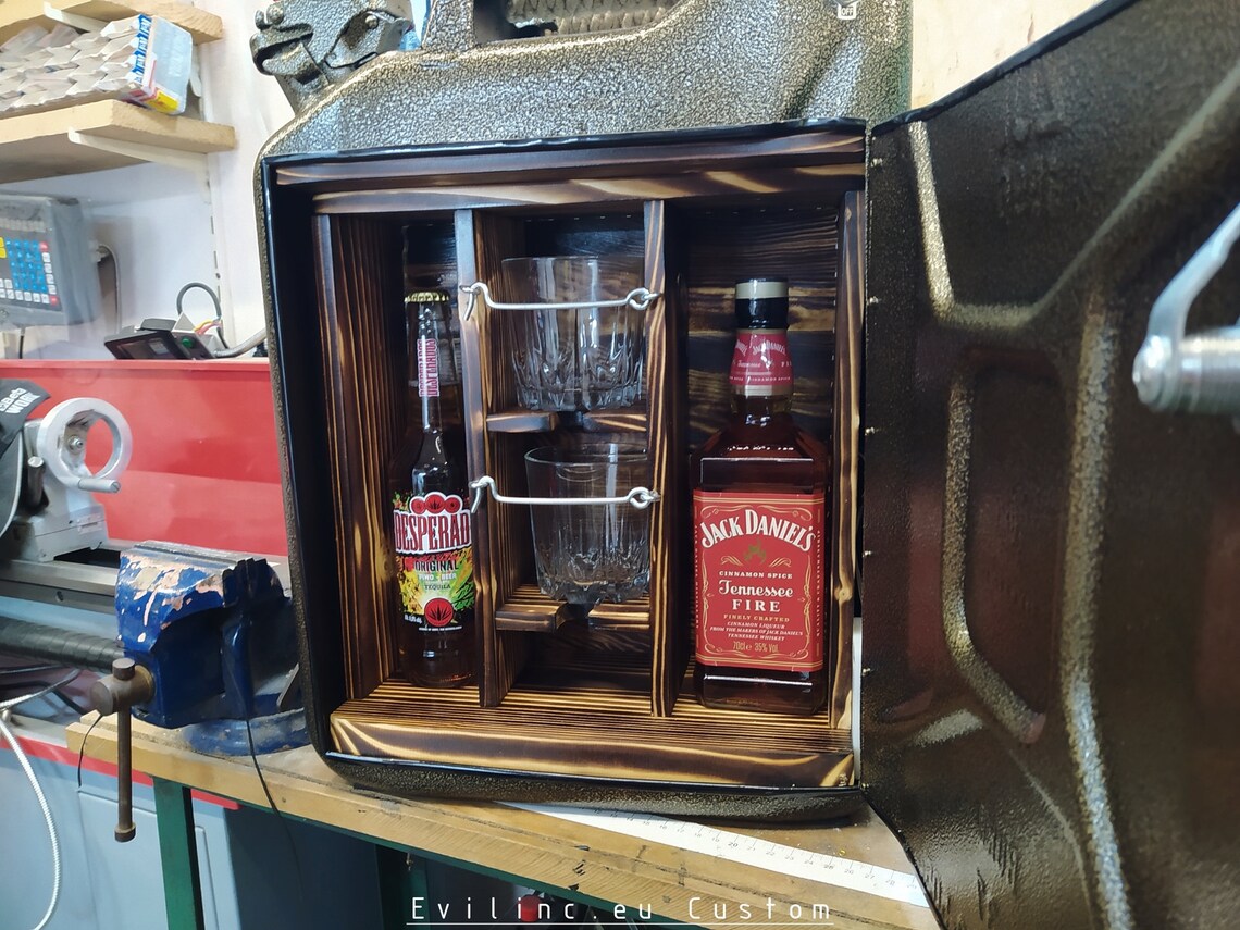 SOLD Hidden STORAGE Gold With LED Jerry Can Mini Bar Box - Etsy