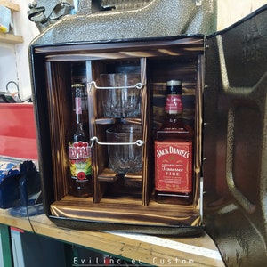 SOLD Hidden STORAGE Gold With LED Jerry Can Mini Bar Box Canister Fuel ...