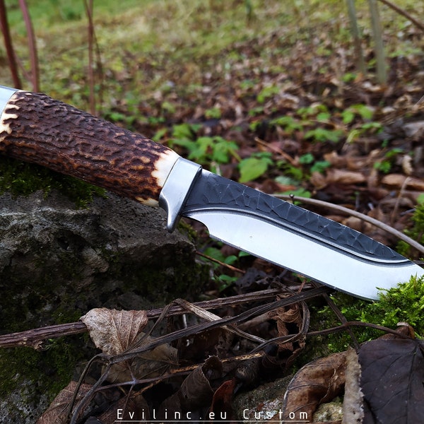 Stag Handle Hunting Knives - Etsy