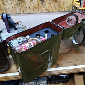 SOLD HIDDEN STORAGE Shelf Jerry Can Mini Hidden Bar Box Canister Fuel ...