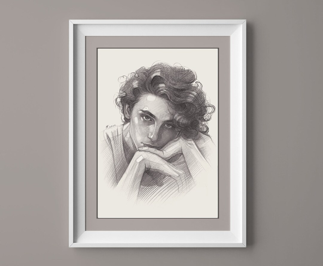 Timothée Chalamet, Pencil Portrait, Art Print - Etsy