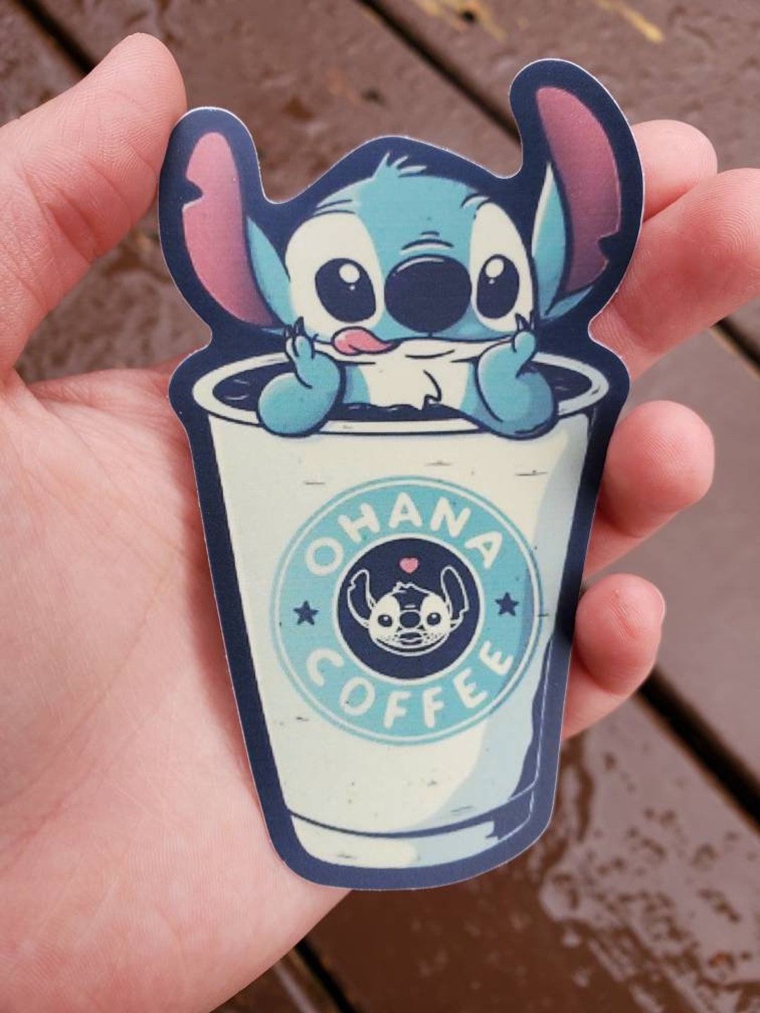 Stitch Coffee Sticker - Etsy