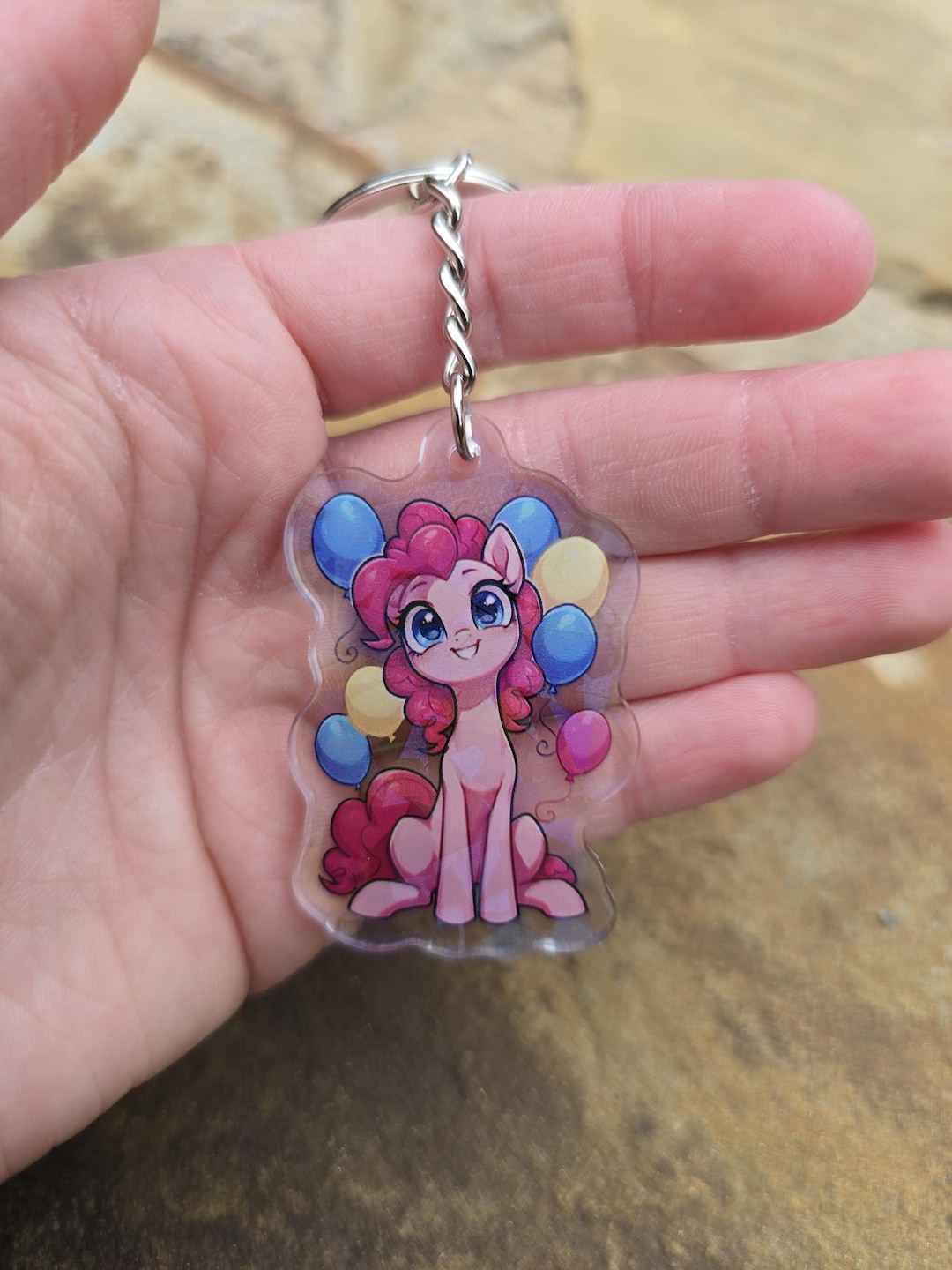 Holographic My Little Pony Pinkie Pie Keychain - Etsy