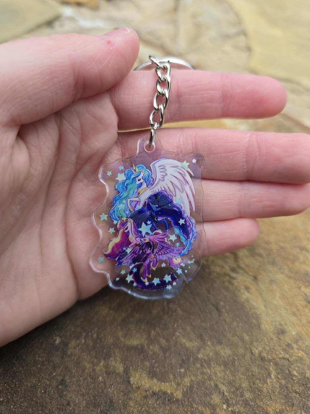 Holographic Princess MLP Keychain - Etsy