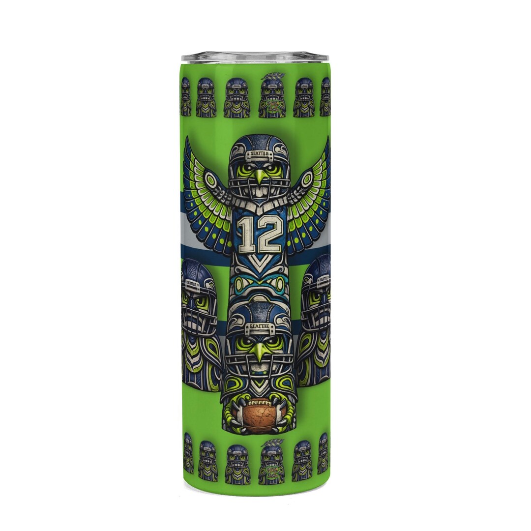 Seattle Football Tumbler - Number 12 Totem Art - Stainless - Etsy