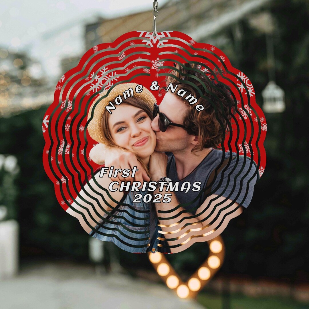 Personalized Photo Wind Spinner – Custom Names & Year Christmas ...