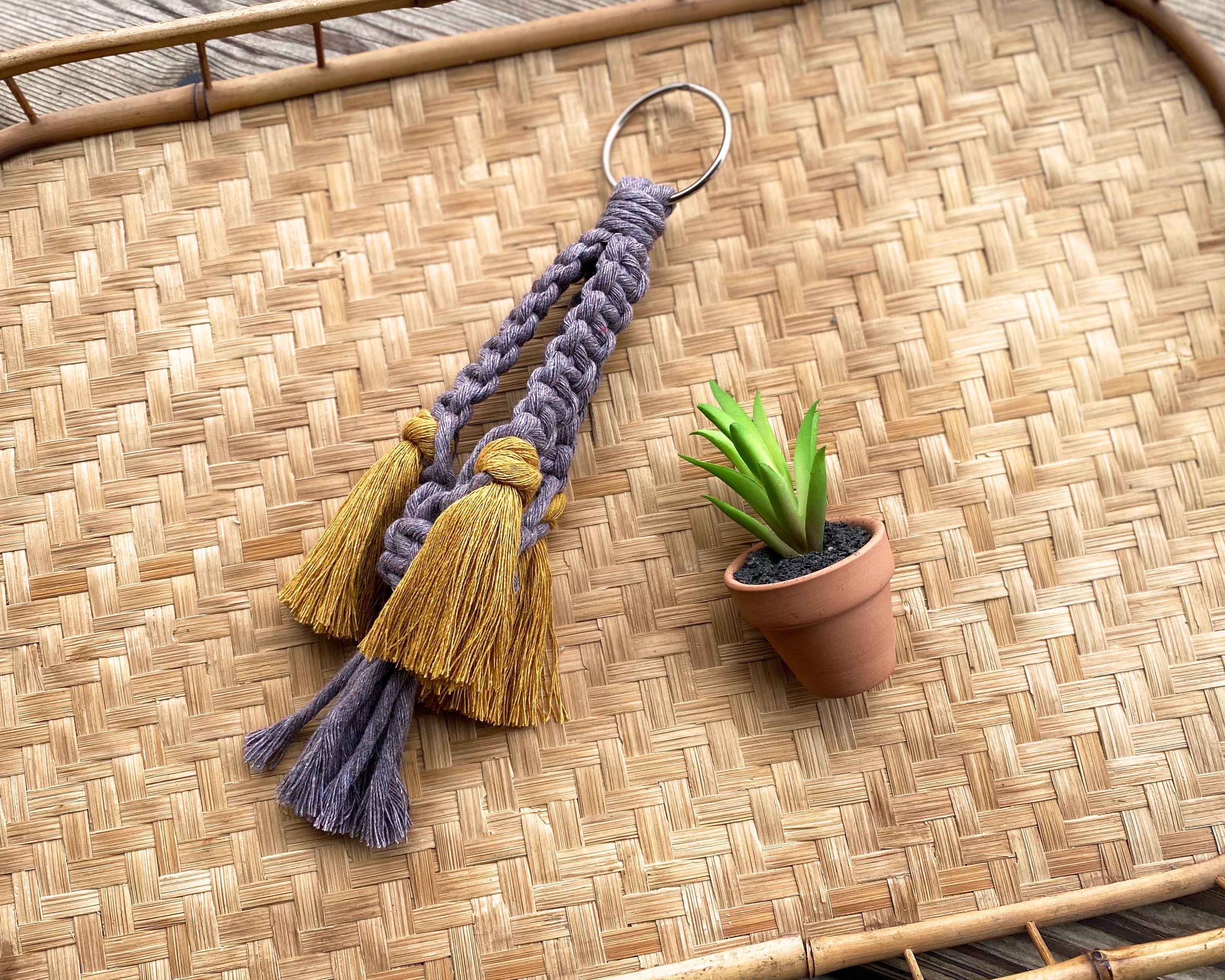 Macrame car plant hanger boho car accessories plant mom | Etsy