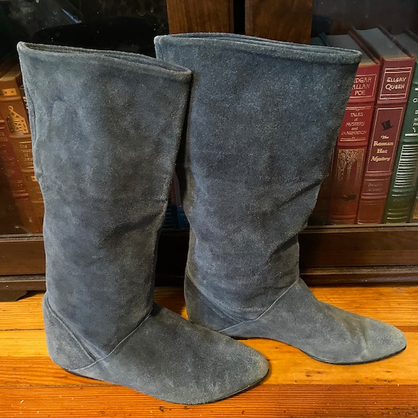 Blue Suede Boots - Etsy