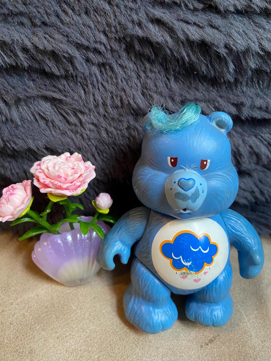 Vintage 1980s Grumpy Bear PVC Figure – 4” Care Bears Hard Plastic Toy ...