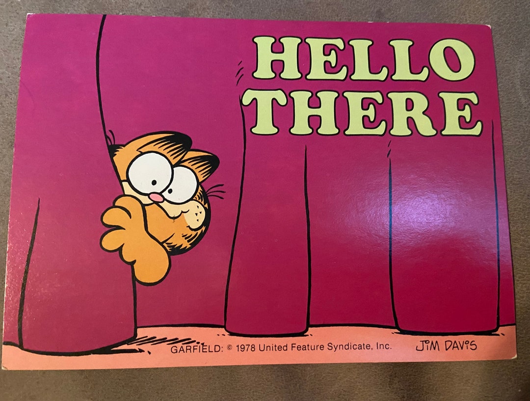 Vintage Garfield Postcard “hello There” 70s 80s - Etsy