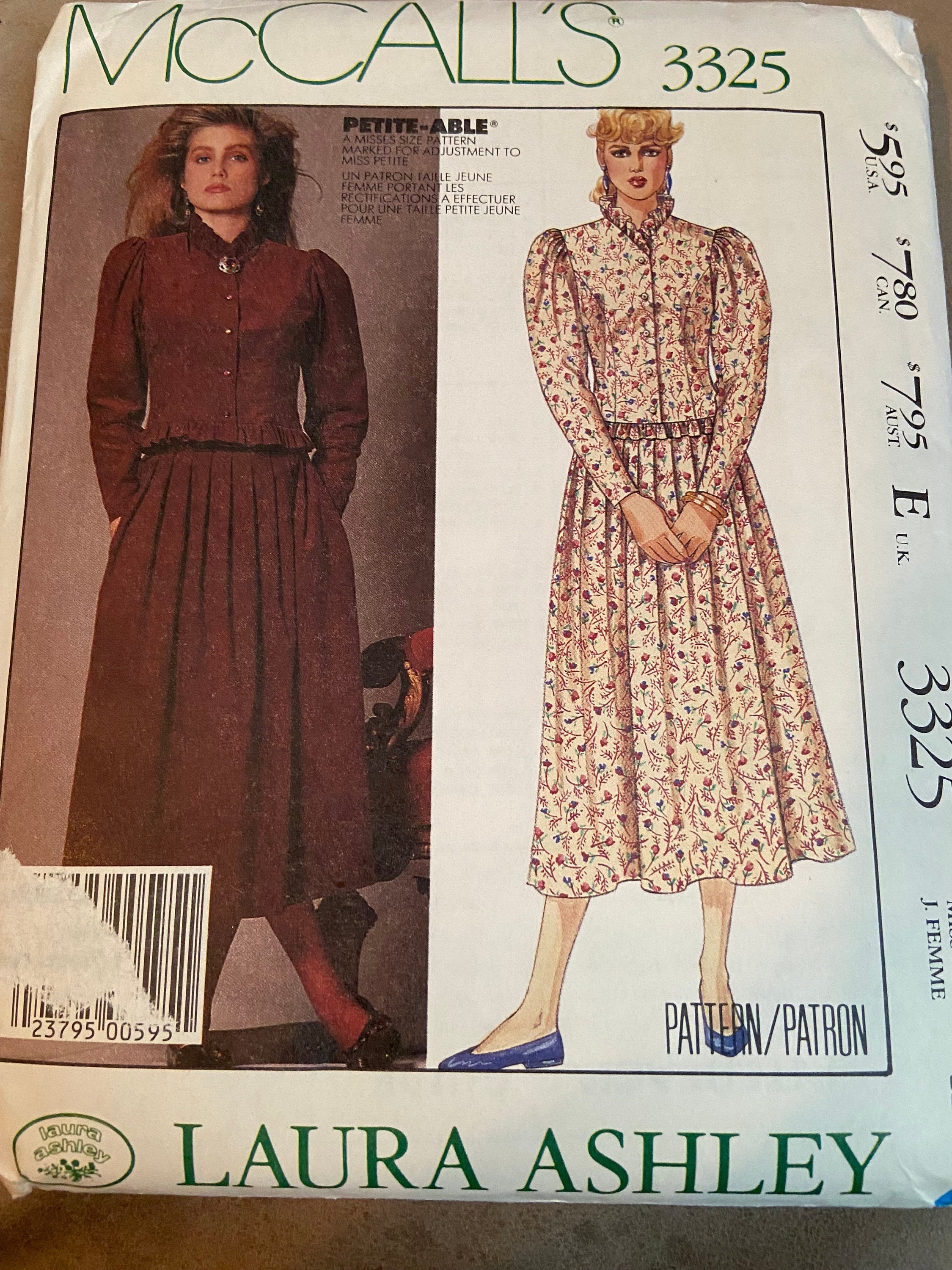 Vintage Laura Ashley Sewing Pattern Jacket and Skirt Size 12 1987 80s ...