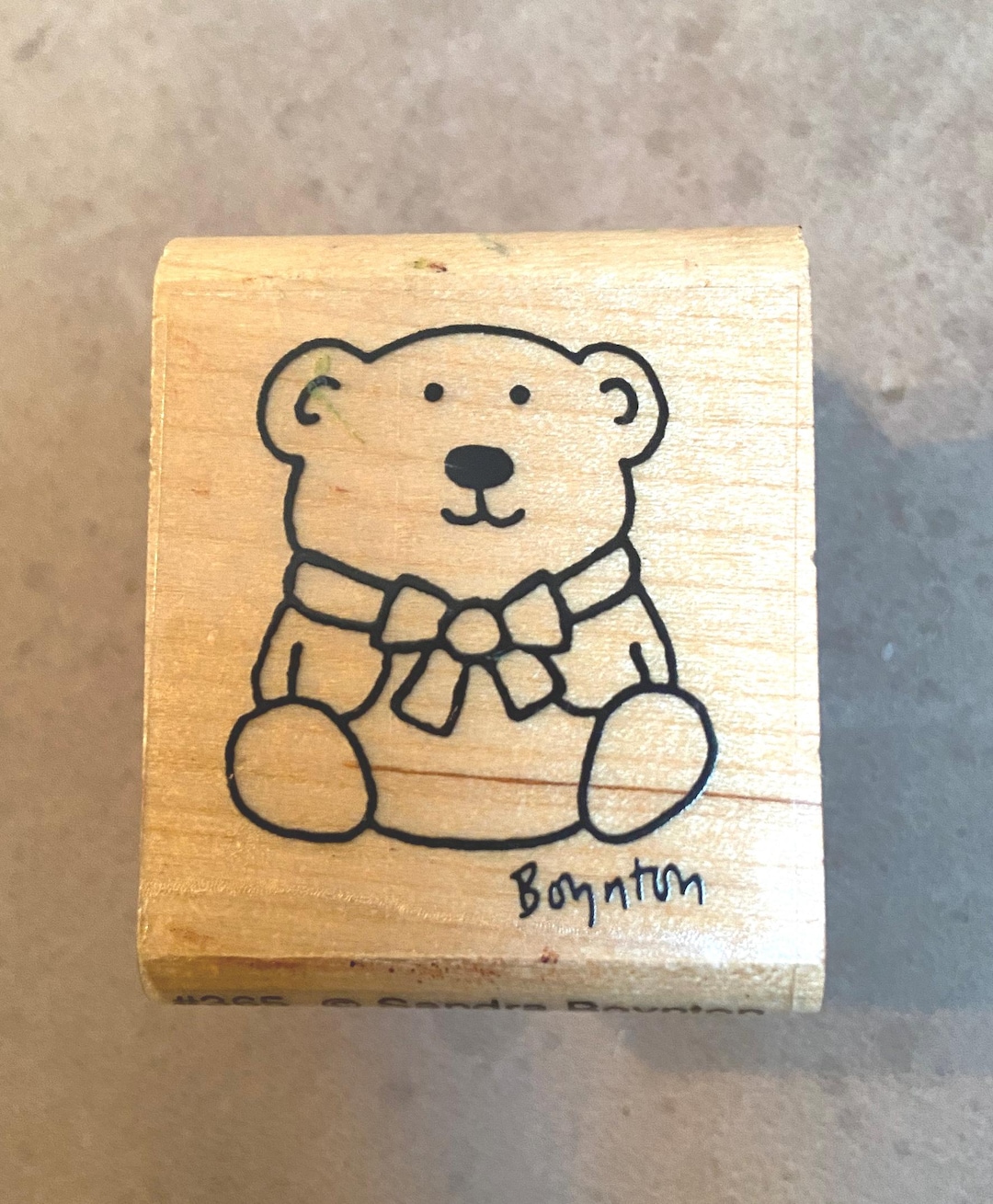 Vintage Sandra Boynton Rubber Stamp – Teddy Bear With Bow – 1985 ...