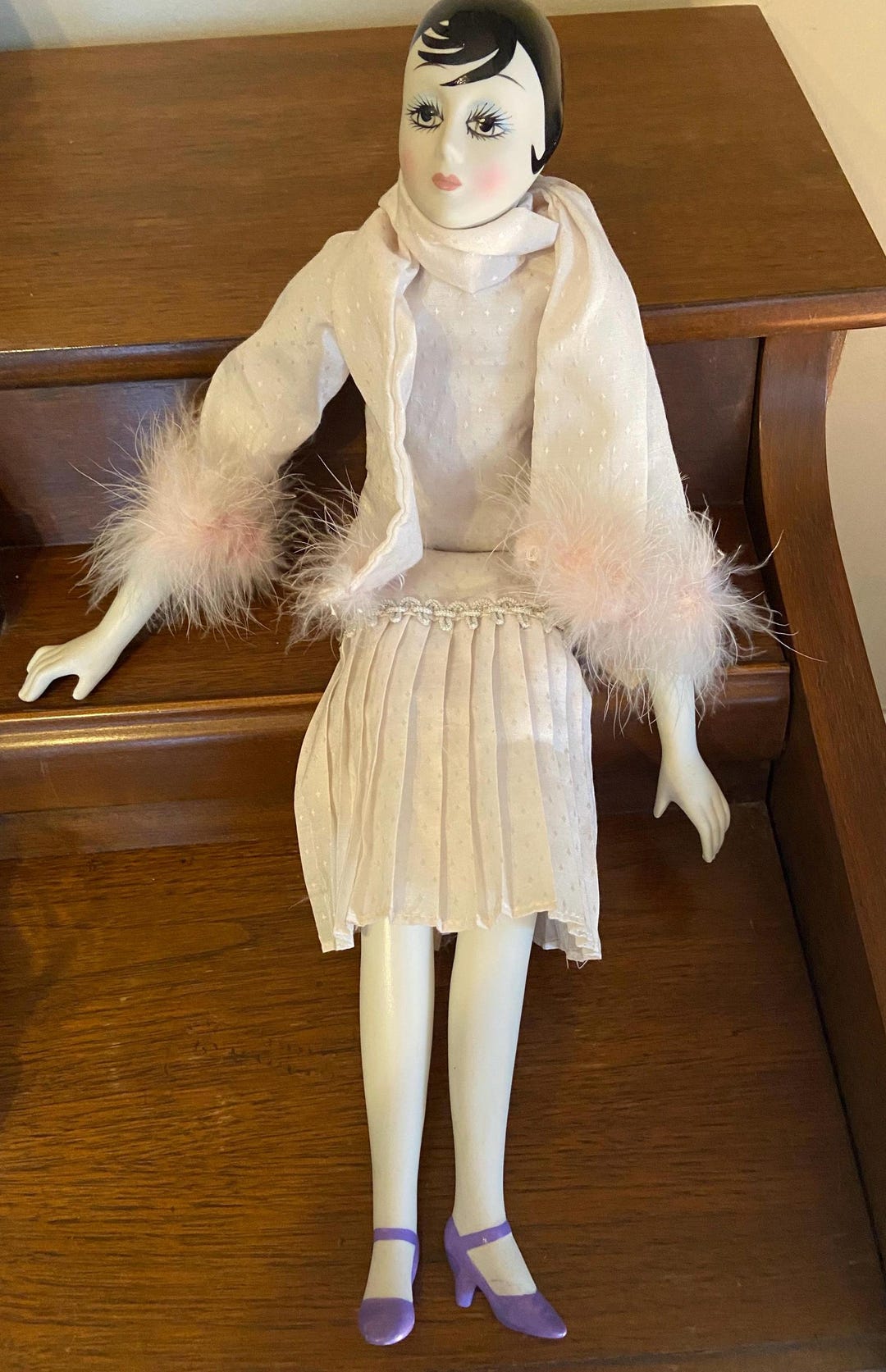 Vintage 1983 Balos Flapper Doll - Porcelain Art Deco Inspired Doll With ...