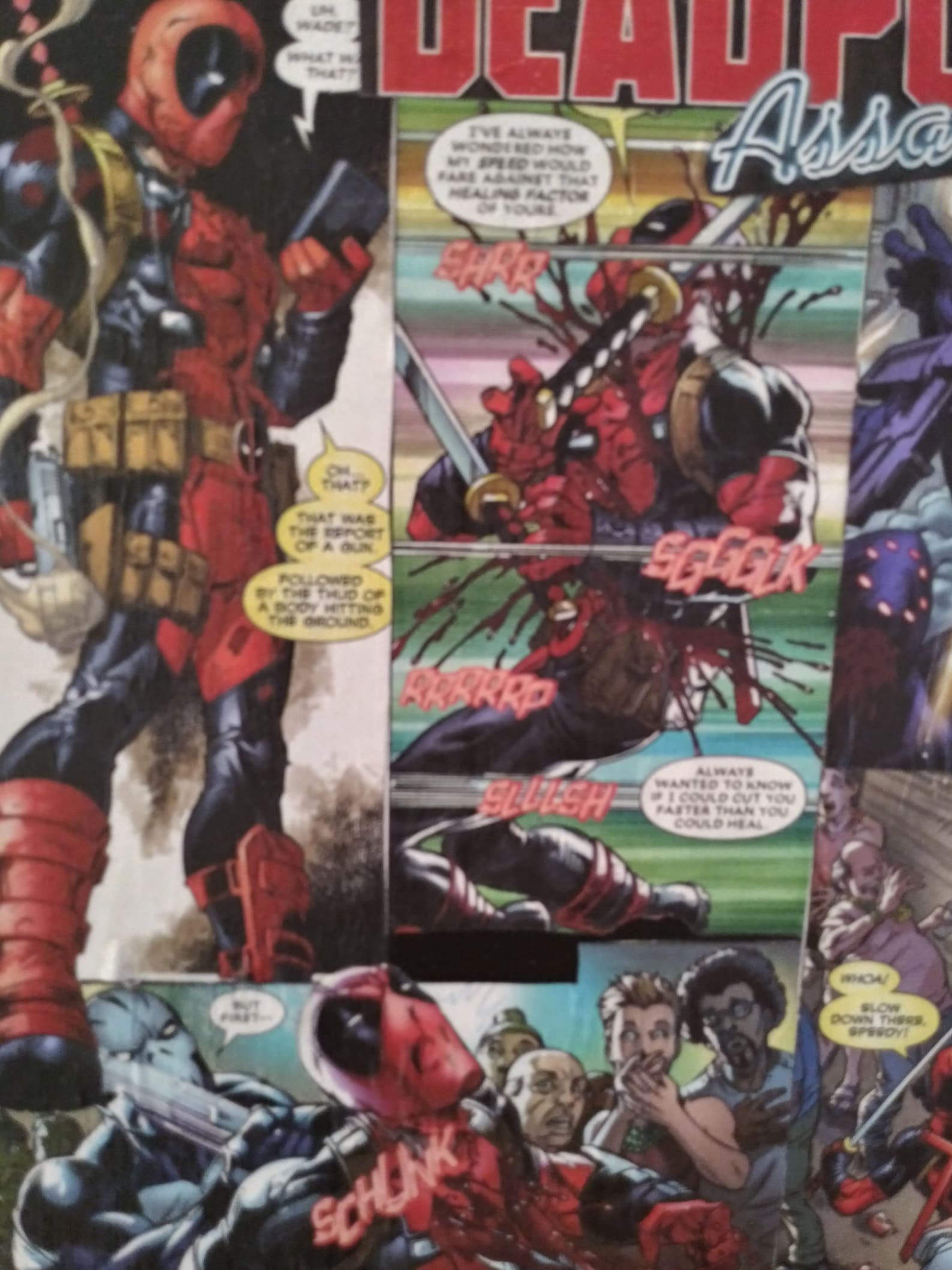 Deadpool comic book collage on canvas | Etsy