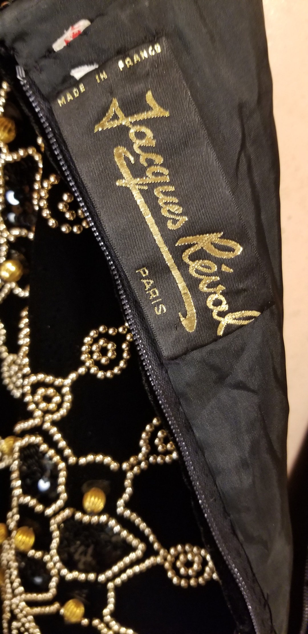 Vintage Jacques Reval Paris Beaded Velvet Dress - Etsy