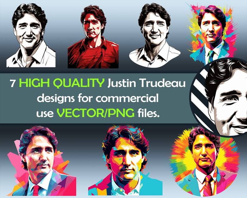 7 Justin Trudeau Designs Sublimation Print T-shirt Print - Etsy UK