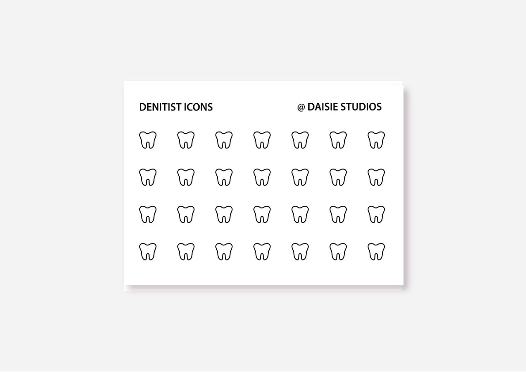 DENTIST Icon Stickers Transparent Minimal Sticker Sheets - Etsy