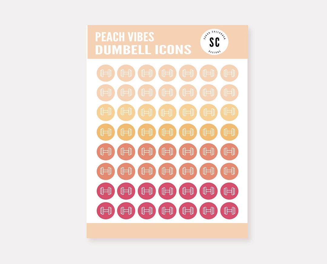 Dumbbell Circle Icon Stickers Exercise & Workout Stickers Planner ...
