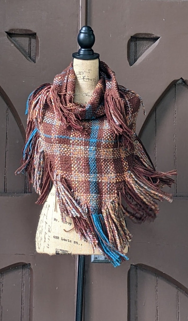 Handwoven Triangular Shawl With Handspun Merino Wool - Etsy