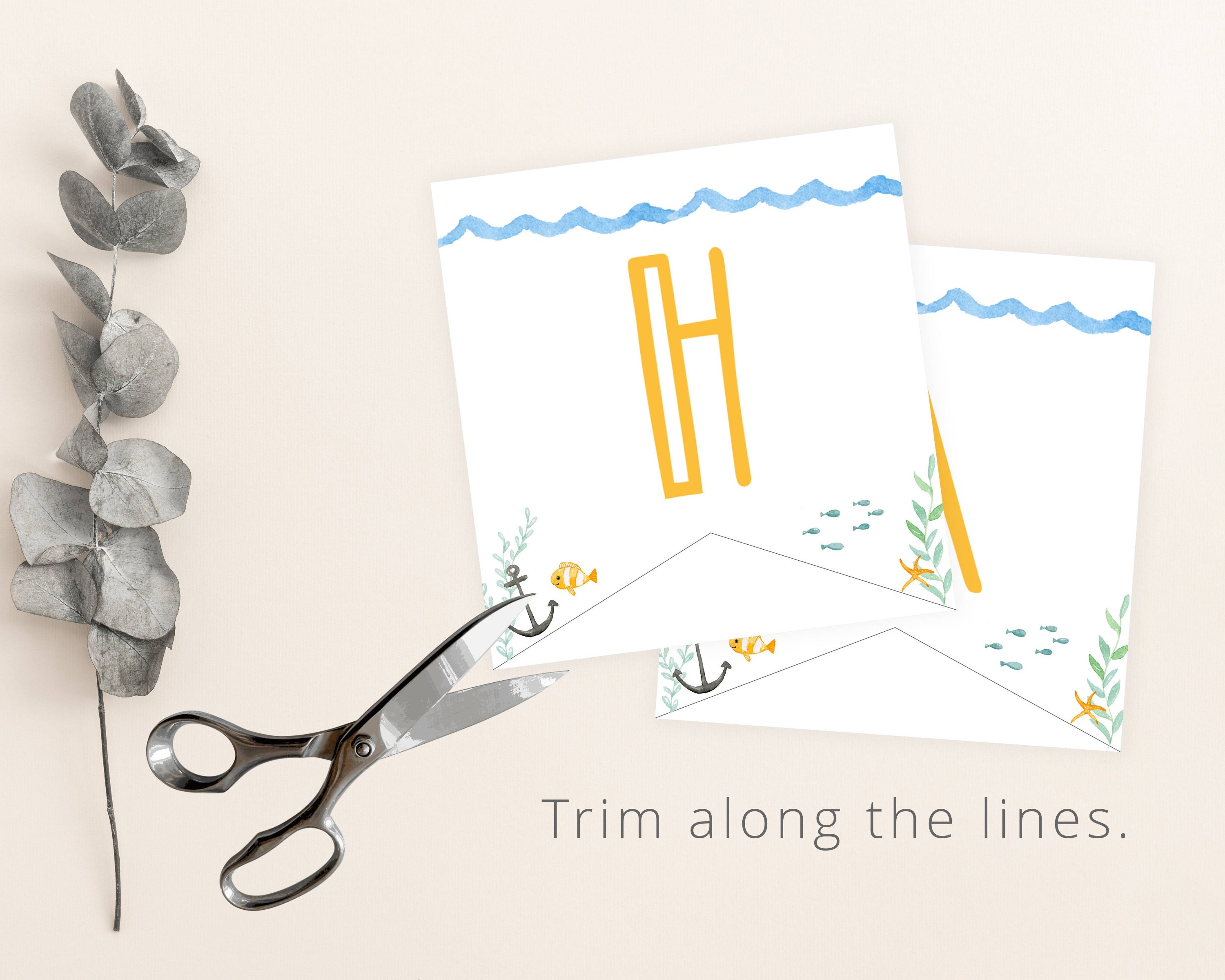 EDITABLE Under the Sea Birthday Banner, Printable Happy Birthday, First ...