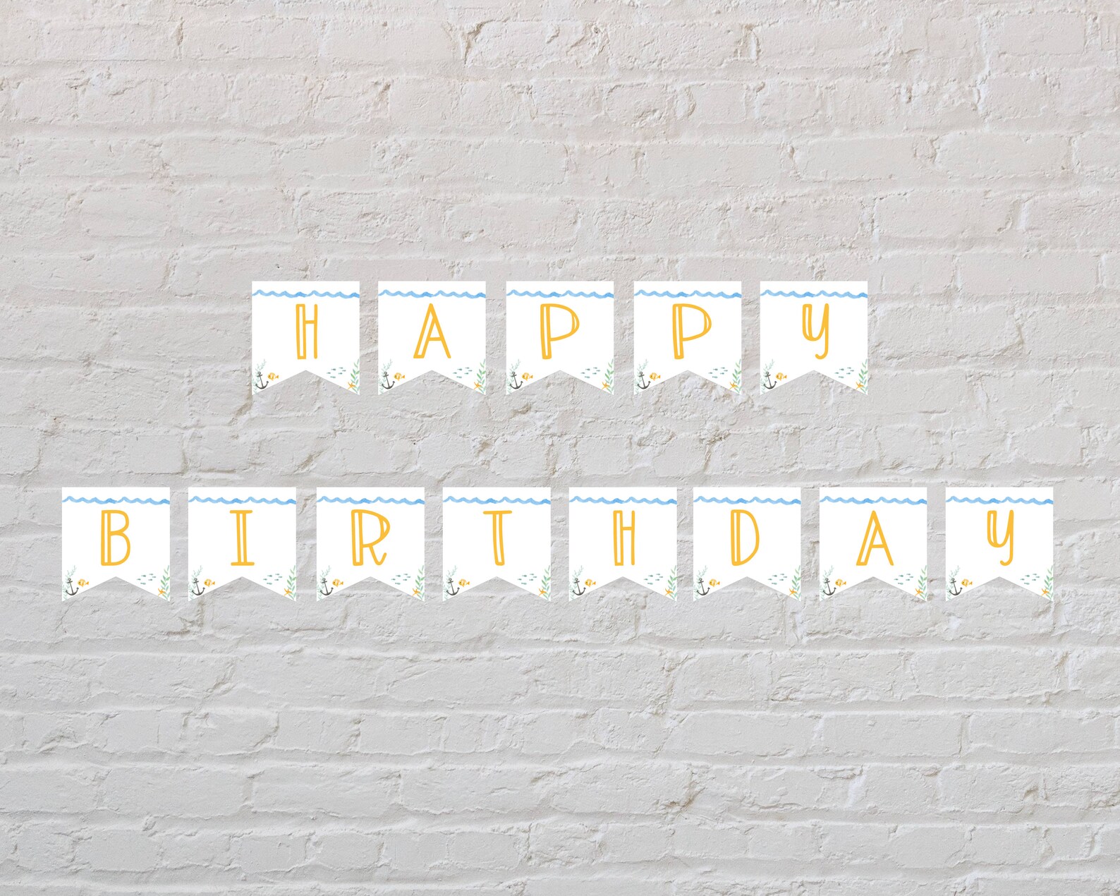 EDITABLE Under the Sea Birthday Banner, Printable Happy Birthday, First ...