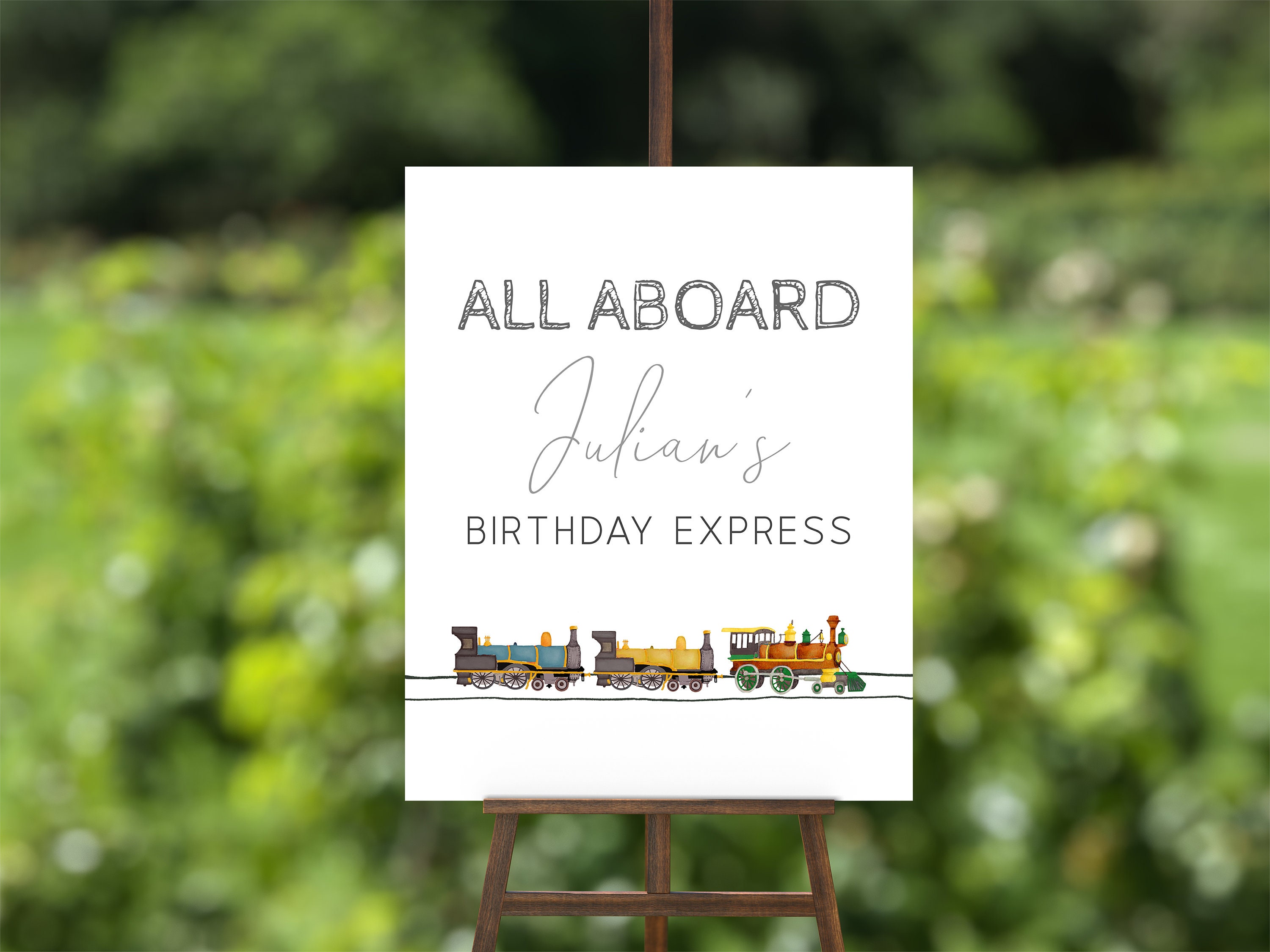 All Aboard Welcome Sign Custom Birthday Sign Trains Birthday - Etsy UK