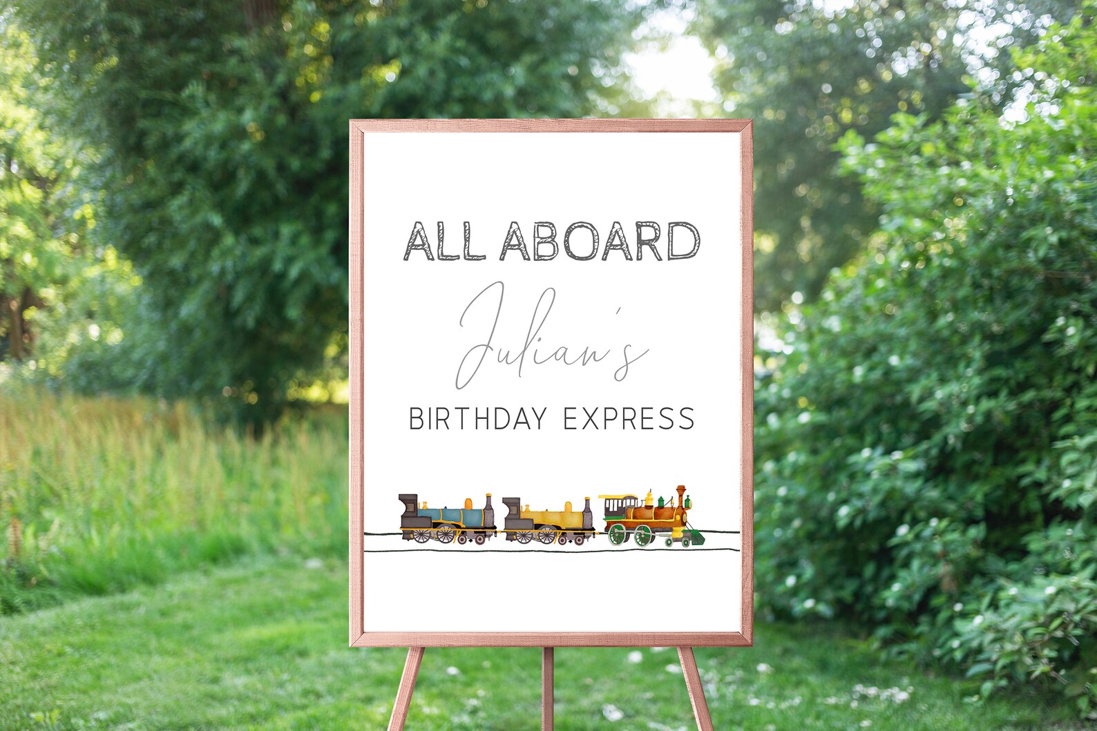 All Aboard Welcome Sign, Custom Birthday Sign, Trains Birthday Party ...