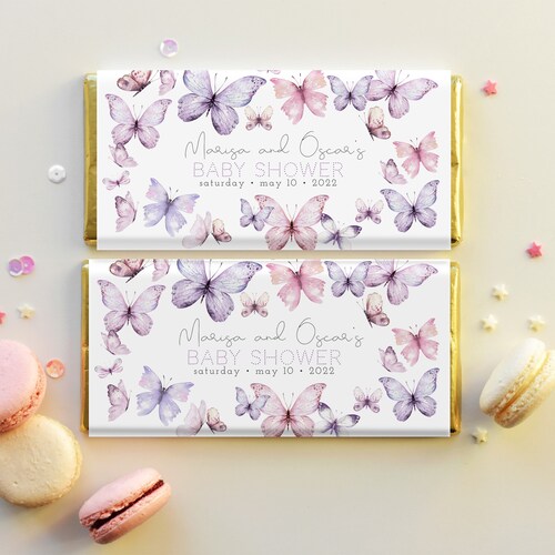 Butterfly Baby Shower Chocolate Wrapper Girl Baby Shower - Etsy