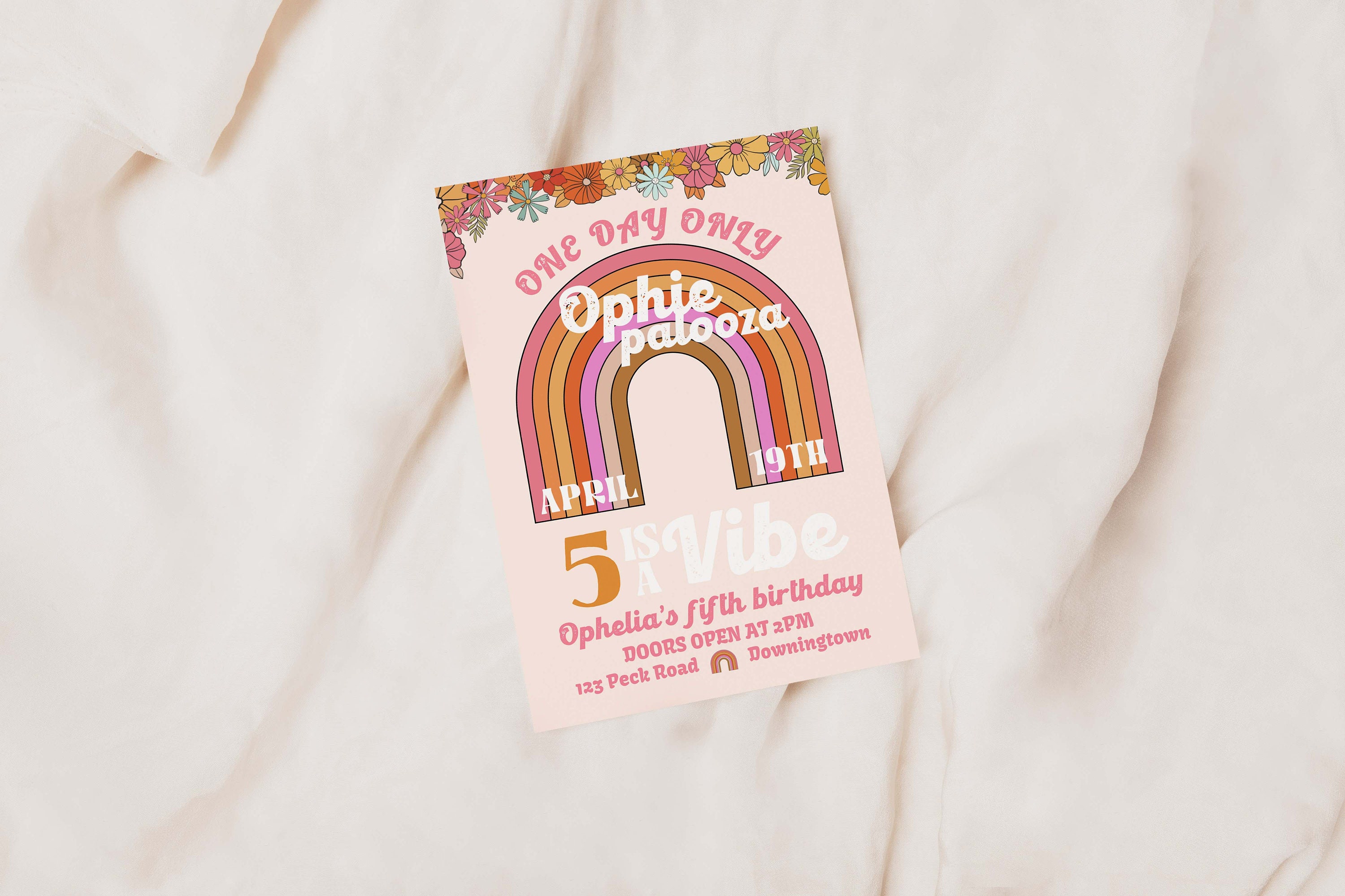 EDITABLE Music Festival Birthday Invitation Retro Birthday - Etsy