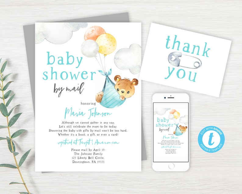 Baby Shower by Mail Invitation Long Distance Shower Baby - Etsy