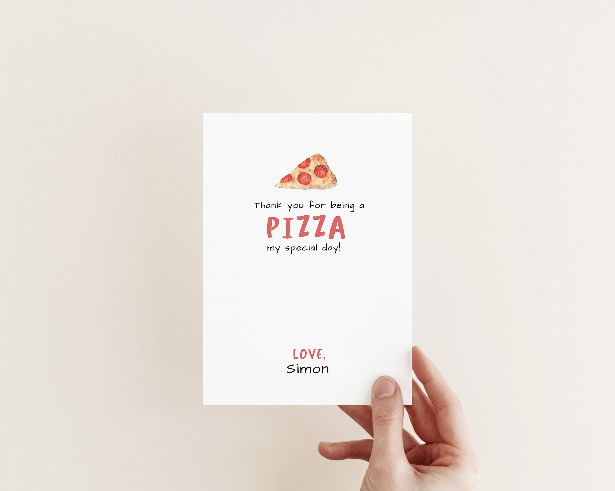 EDITABLE Pizza Birthday Thank You With Picture, Slice Slice Baby First ...