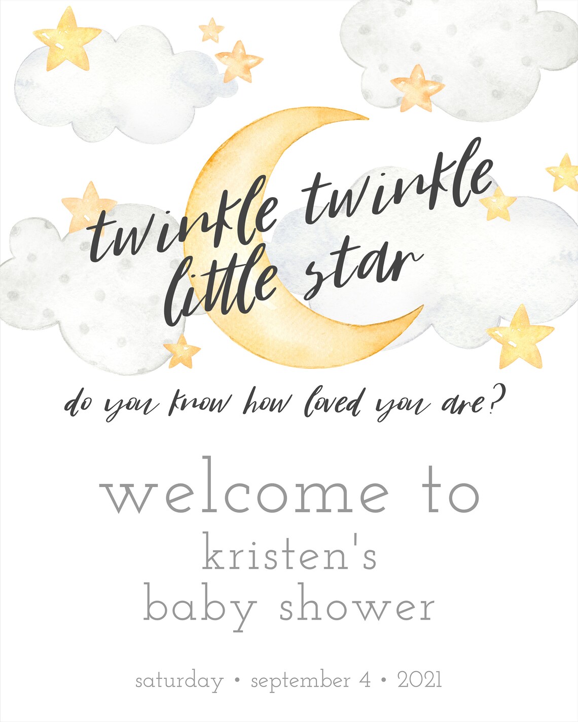 Twinkle Twinkle Little Star Welcome Sign Custom Baby Shower - Etsy