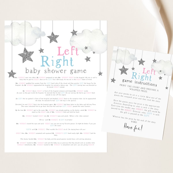 Left Right Baby Shower Game - Etsy