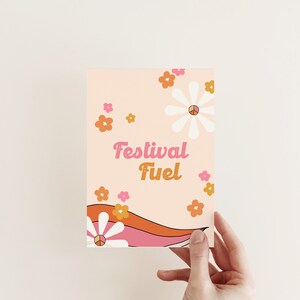 EDITABLE Groovy Food Signs, Retro Festival Fuel, Hydration Station, 60s ...