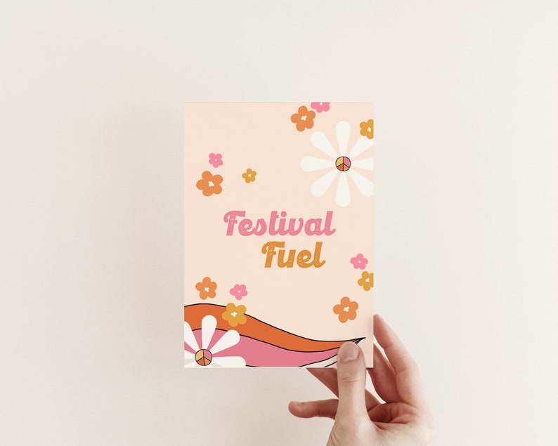 EDITABLE Groovy Food Signs Retro Festival Fuel Hydration - Etsy