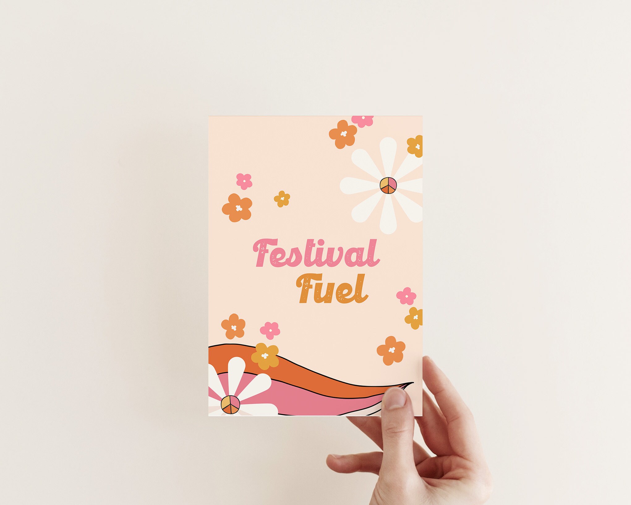 EDITABLE Groovy Food Signs Retro Festival Fuel Hydration - Etsy