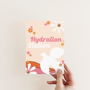 EDITABLE Groovy Food Signs, Retro Festival Fuel, Hydration Station, 60s ...